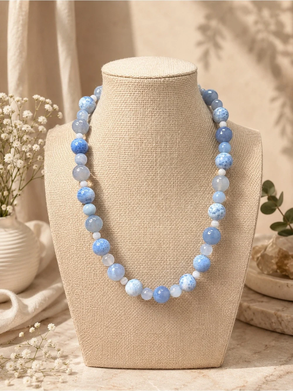 Kelco | Jewelry | Blue Lace And Dragon Vein Agate 2 French Wire Closure ...